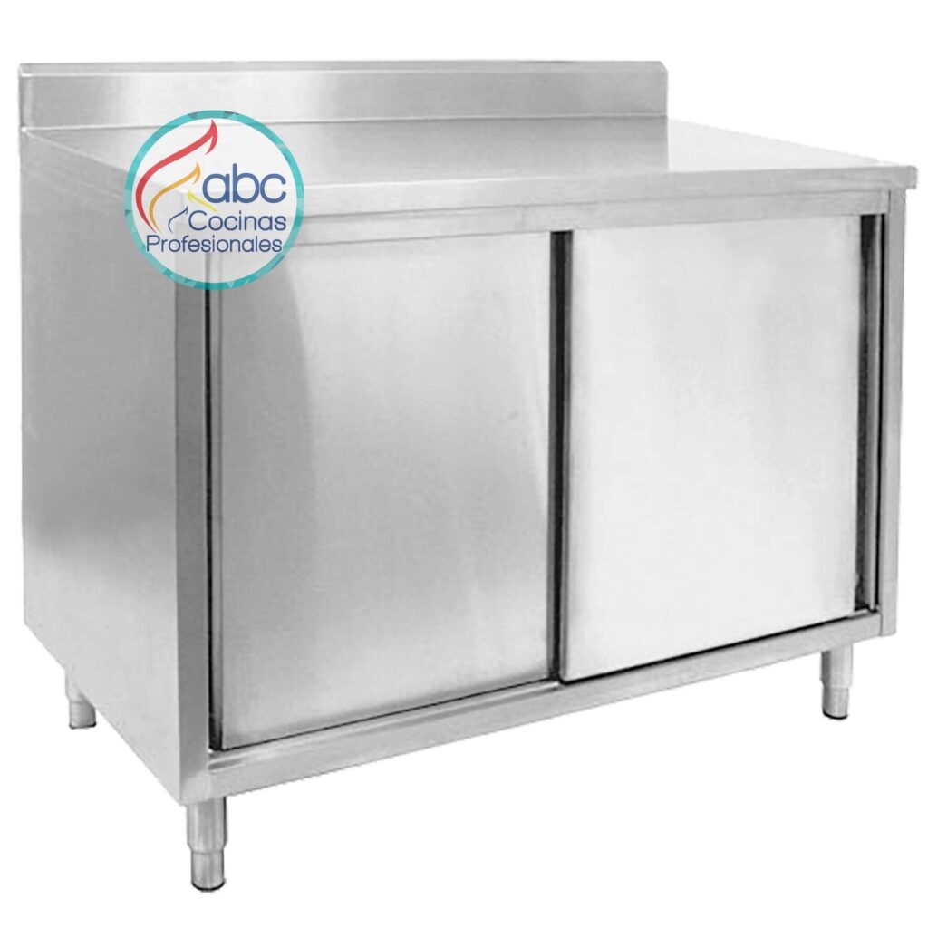 Mueble industrial encerrado de 1 entrepaño con 2 puertas corredizas